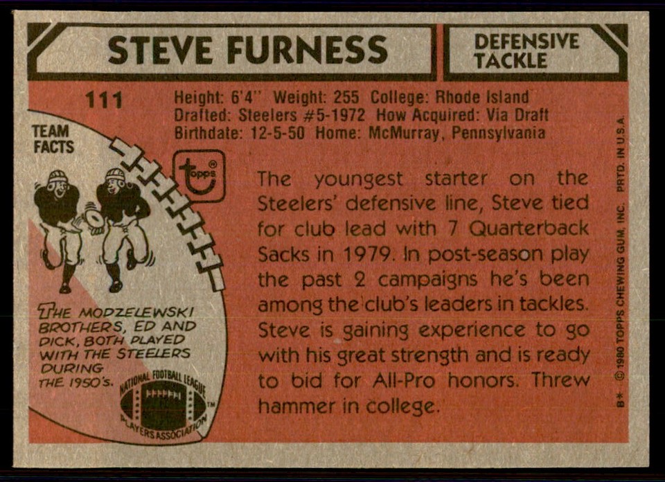 1980 Topps #111 Steve Furness | eBay
