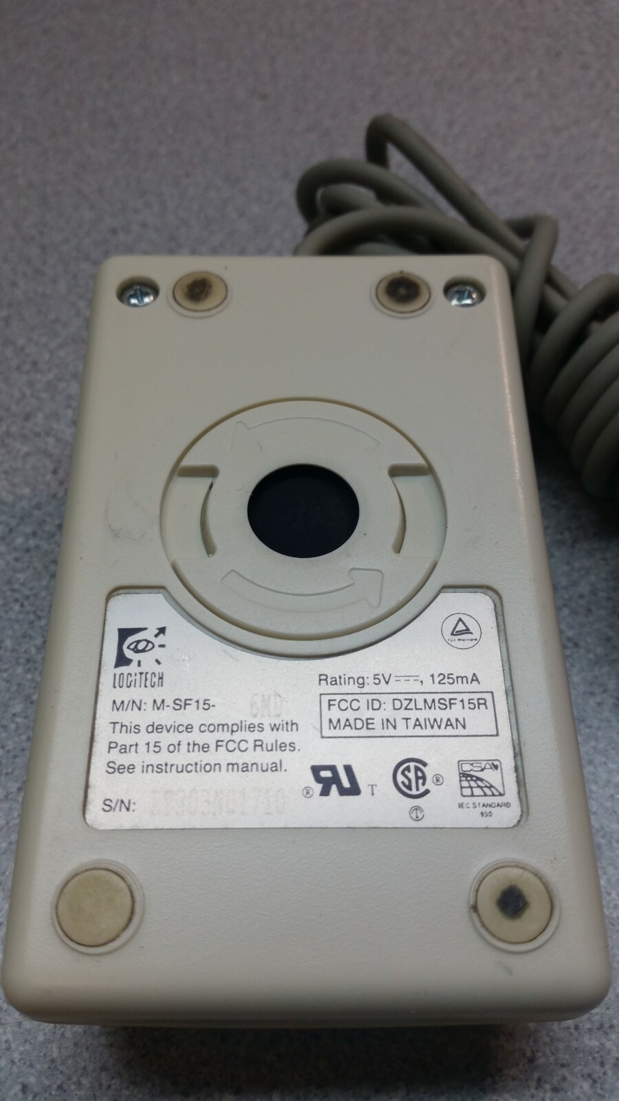 Logitech Vintage Computer Mouse M-SF15 | eBay