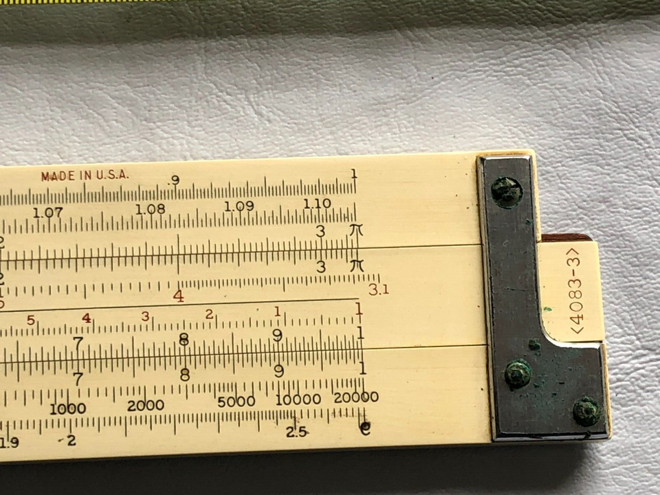 Vintage K&E 4083-3 and Vintage Sterling No. 594 Slide Rules with cases ...