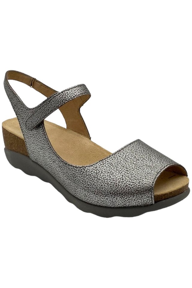 Dansko Women's Marcy Leather Wedge Sandal Pewter | eBay