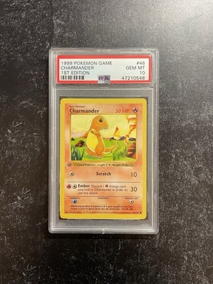 PSA 10 1st Edition Base Set Charmander 46/102 Pokemon Card 1999 Gem ...