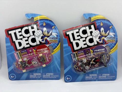 Tech Deck Finesse Sonic the Hedgehog Fingerboard Amy & Shadow Lot of 2 ...
