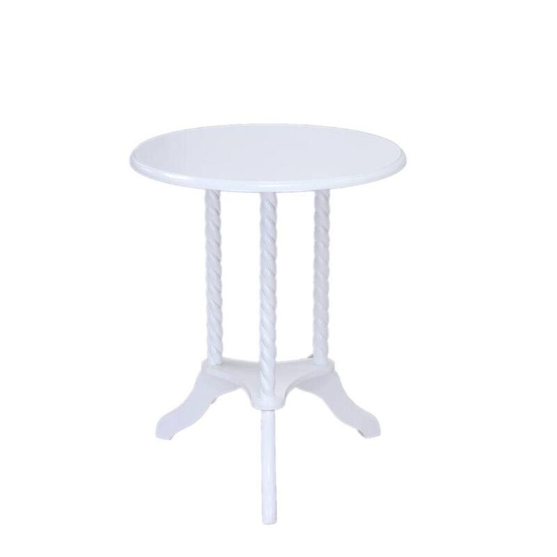 Small Round End Table Chairside Storage Side Sofa Shelf Accent Wood ...