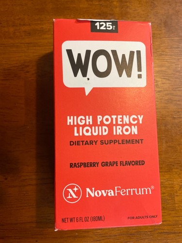 NovaFerrum WOW! High Potency Liquid Iron Supplement 125mg 6 fl oz Exp ...
