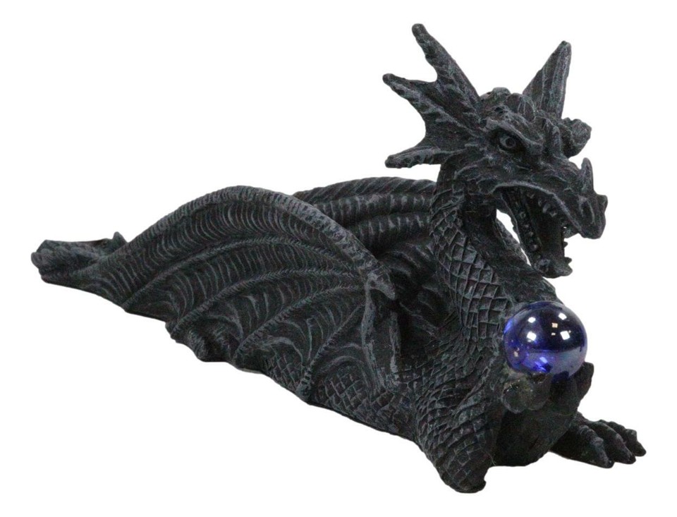 Longwei Dragon Holding Blue Orb Incense Burner Sculpture Figurine in ...