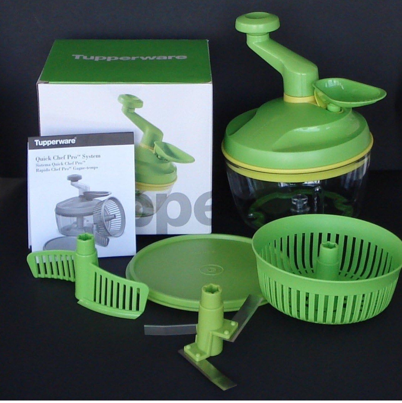 Tupperware Quick Chef Pro System Manual Food Processor #5578B-1 Lime ...