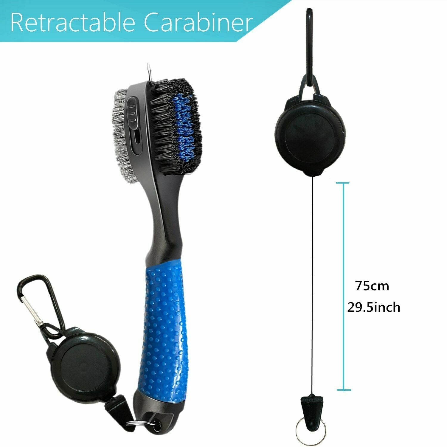 2 Sided Golf Club Brush Cleaner Retractable Groove Cleaning Tool Kit ...