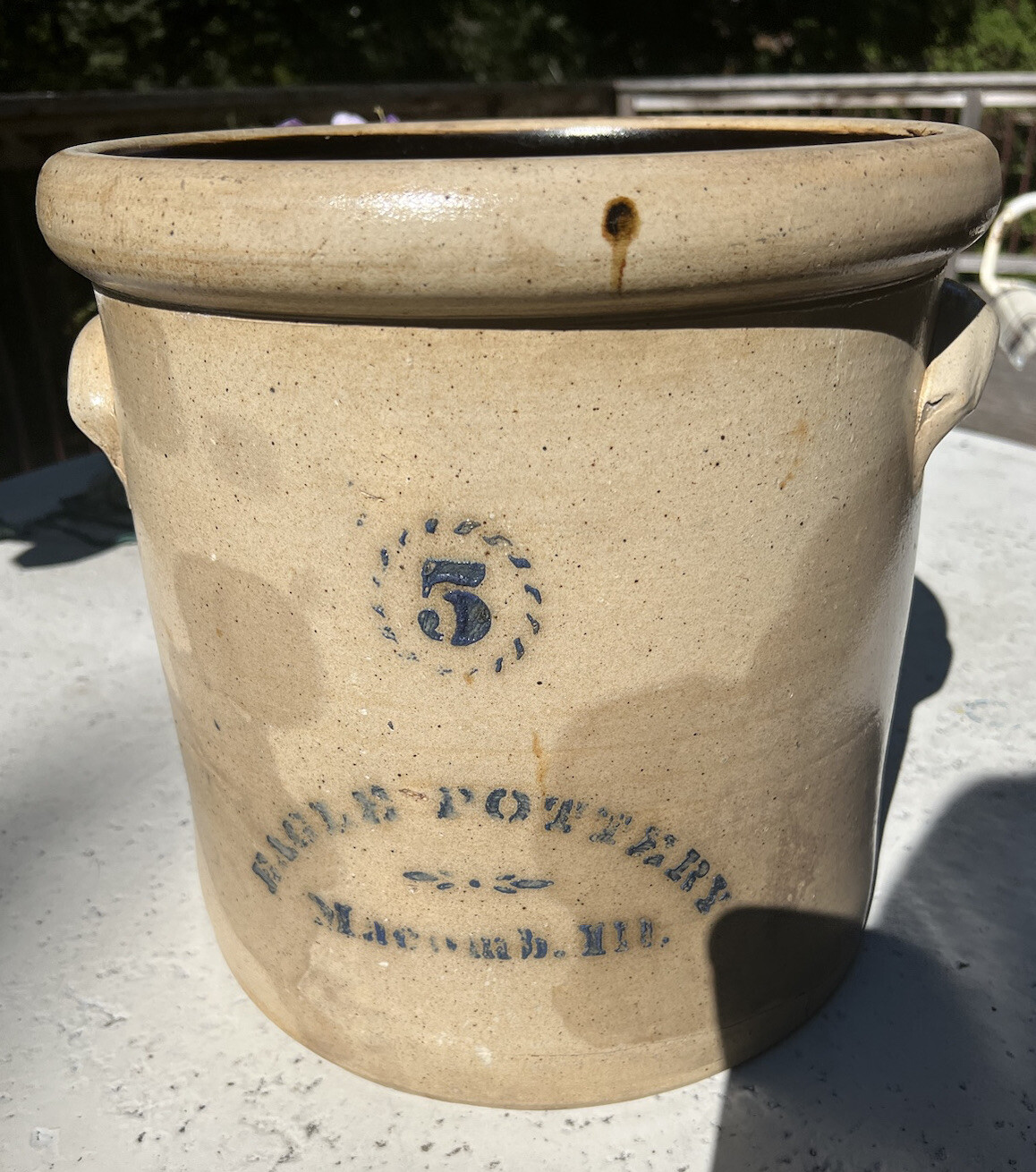 VTG Stoneware Crock Eagle Pottery Macomb IL Old No Leaks | eBay