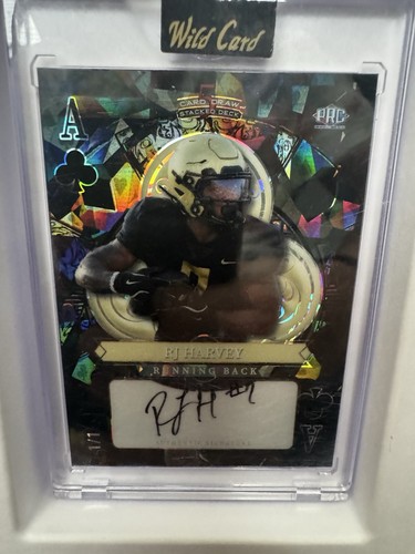 Wild Card 5 Card Draw Stacked Deck RJ Harvey 1/1 Auto Color Match Onyx ...