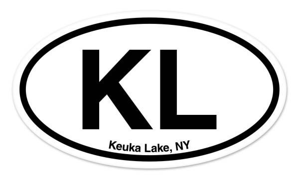 KL Keuka Lake NY New York Oval car window bumper sticker decal 5" x 3 ...