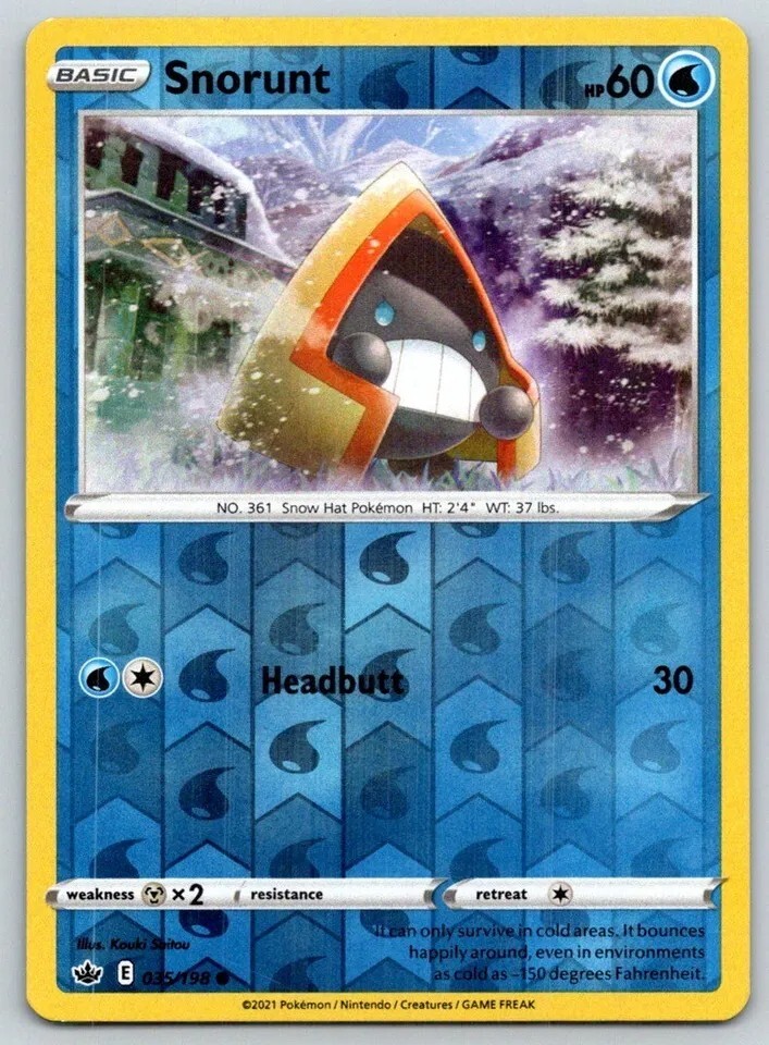Snorunt Reverse Holo Pokemon TCG Card 035/198 | eBay