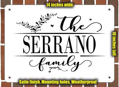 Serrano Family Decorative Metal Door or Wall Plaque (Style 2) | eBay