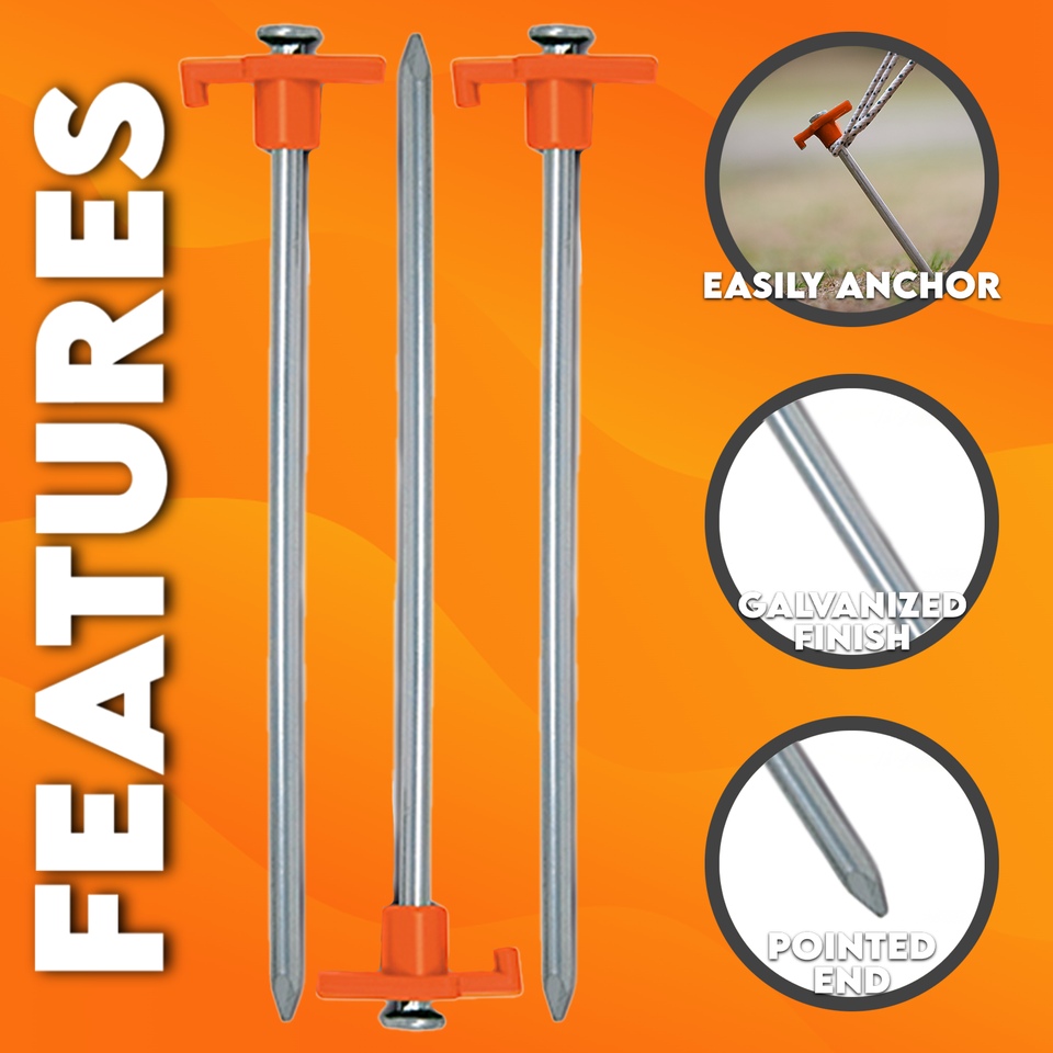 X20 Tent Pegs Heavy Duty Pegs Hard Ground Awning Pegs Case of 20 Gazebo ...