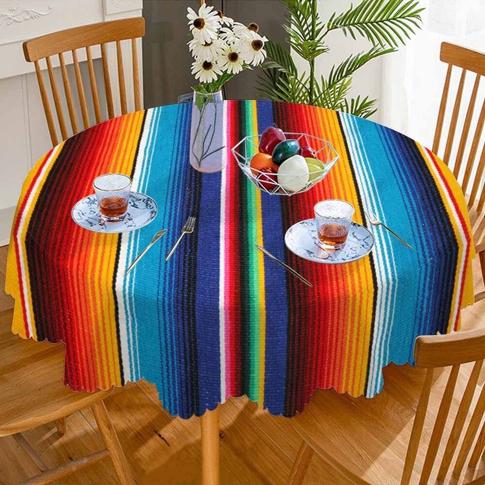Colorful Mexican Table Cloth Stripes Lines Native Art Feature Bright ...