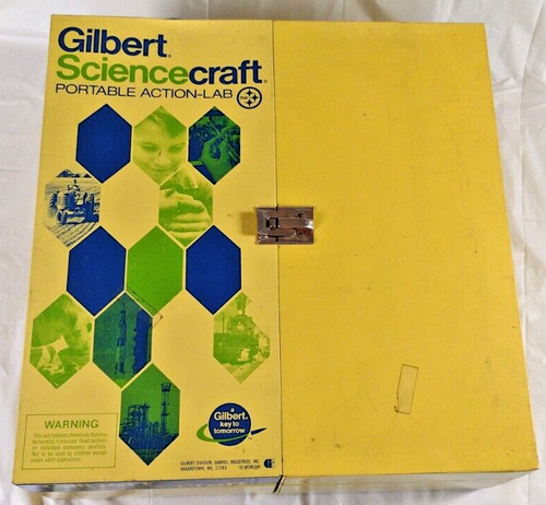 1971 Gilbert Chemcraft Action Lab Metal Case Vintage Chemistry Science ...