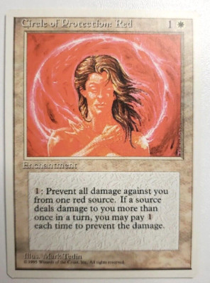 Circle of Protection Red MTG Vintage 1995 White Enchantment Magic ...