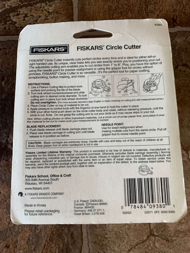 Fiskars Circle Cutter Cuts Perfect Circles Scrapbooking, New | eBay