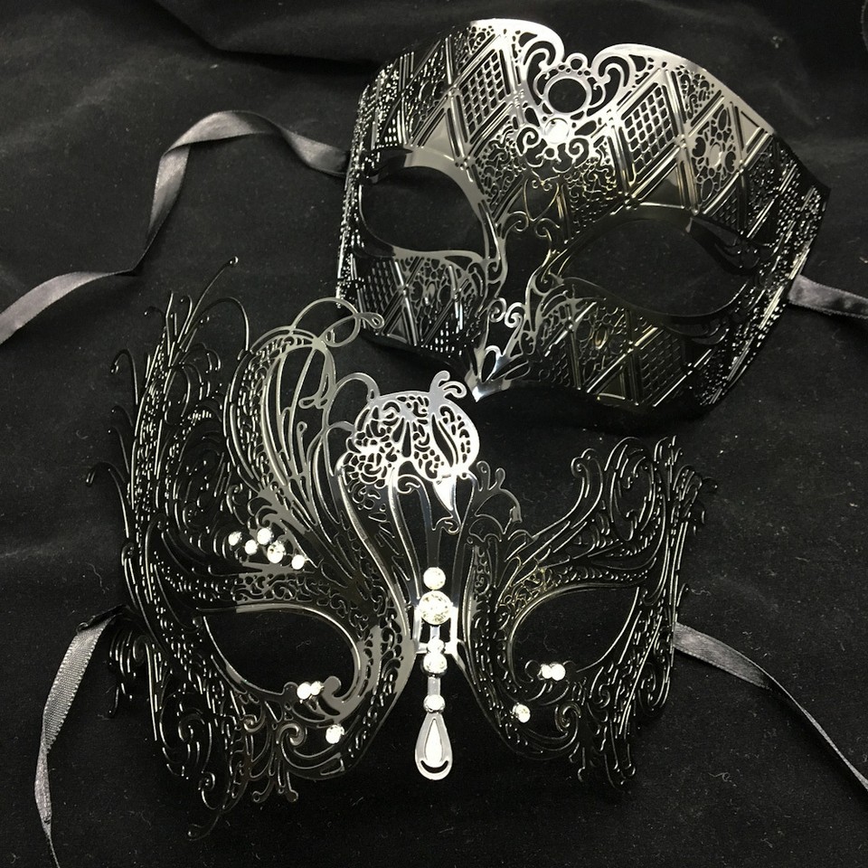 Charming Metal Couple Lover Masquerade Mask Party Mask Men & Women Mask ...