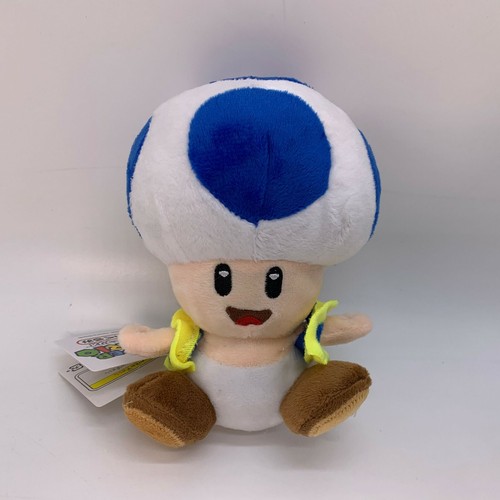 New Super Mario Bros. Blue Toad Plush Soft Toy Doll Kids Birthday Gift ...