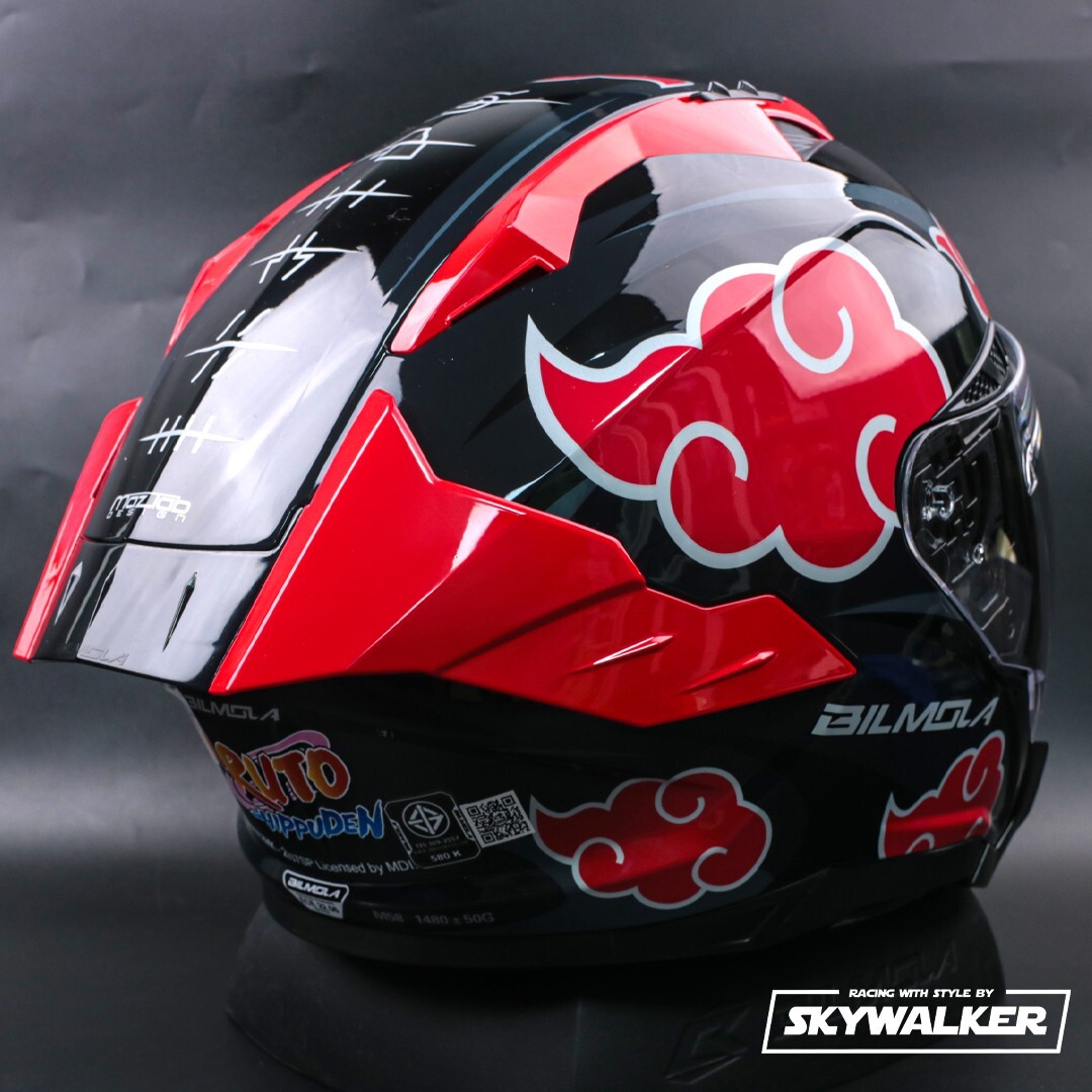 Motorcycle helmet Bilmola Limited NARUTO Open Face : AKATSUKI | eBay