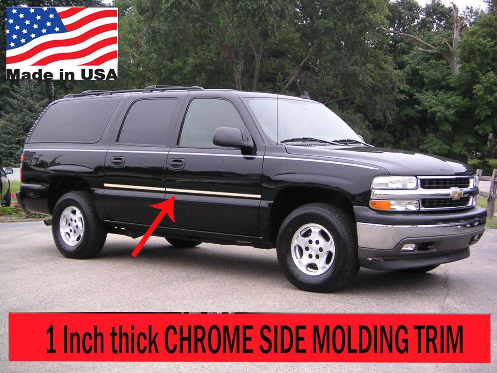 Flexible Chrome Side Door Molding Rocker Panel Trim Kit Suburban/Yukon ...
