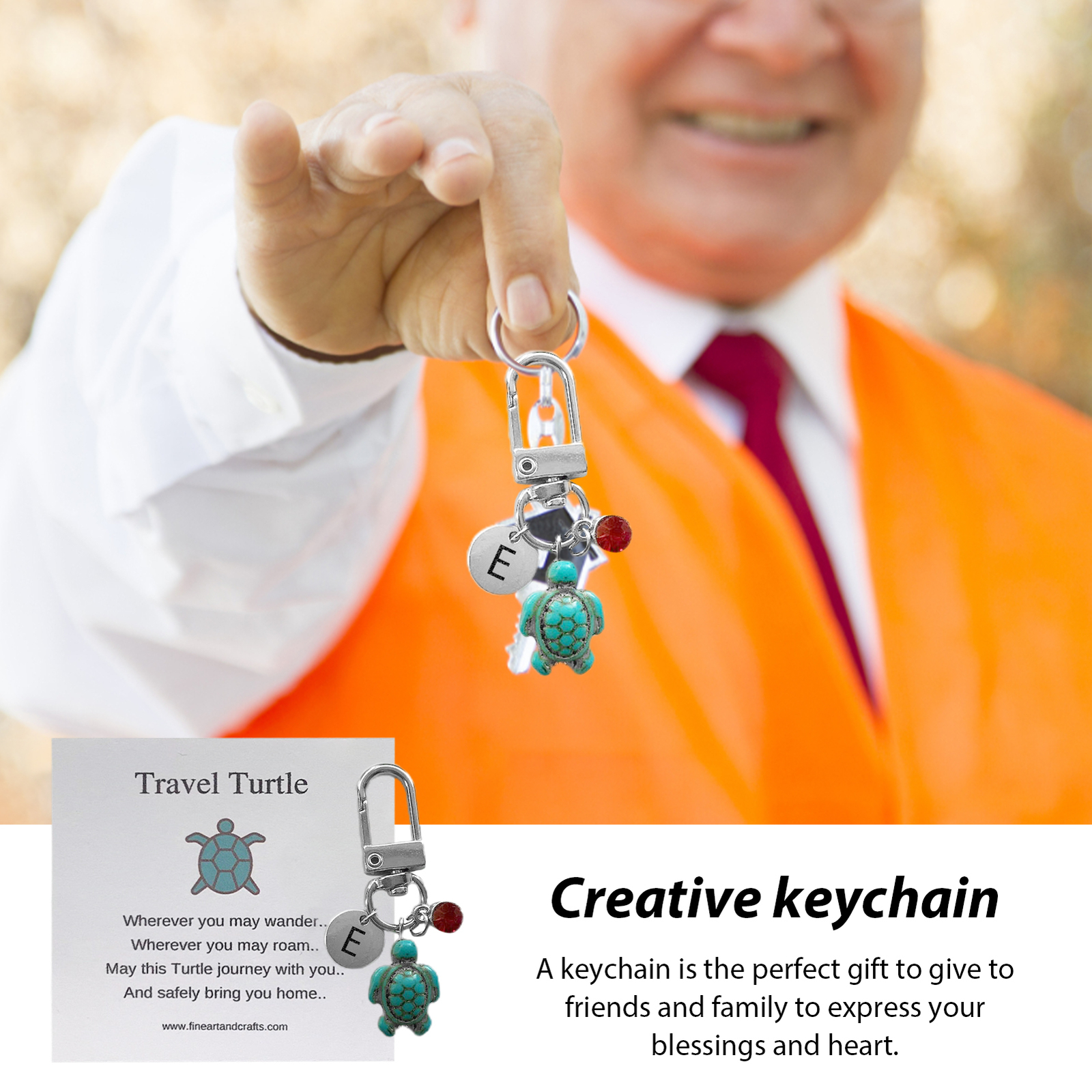 Travel Turtle Keychain Metal Sea Turtle Pendants Travel Keychain Turtle ...