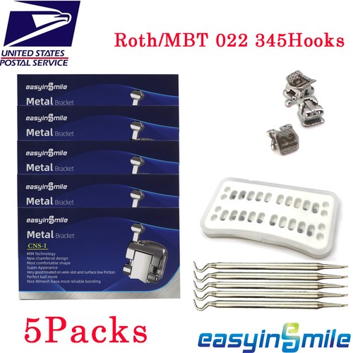 5XSelf Ligating Brackets Dental MIM Metal Braces Orthodontic Roth/MBT ...