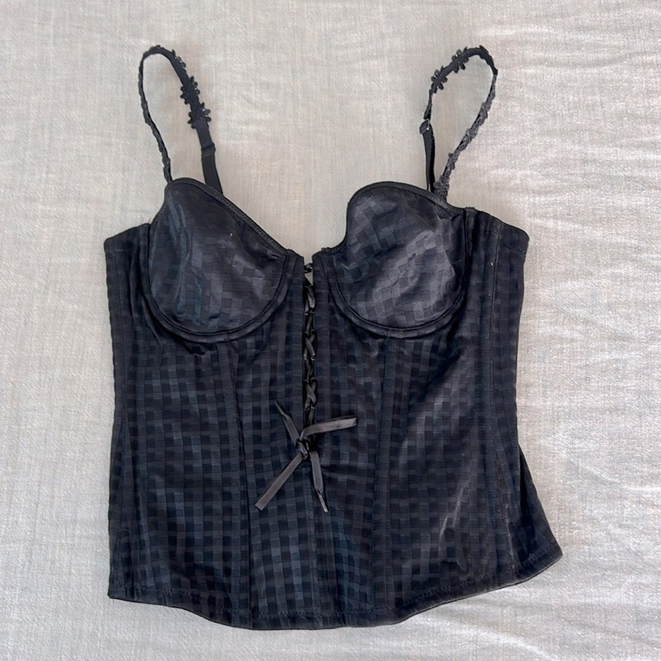 Marie Jo Avero Black Convertible Sweetheart Neck Basque Corset Bra Top ...