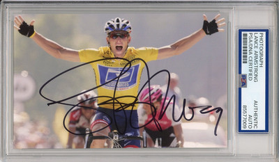 LANCE ARMSTRONG SIGNED PHOTOGRAPH USA CYCLING OLYMPICS AUTOGRAPH PSA ...