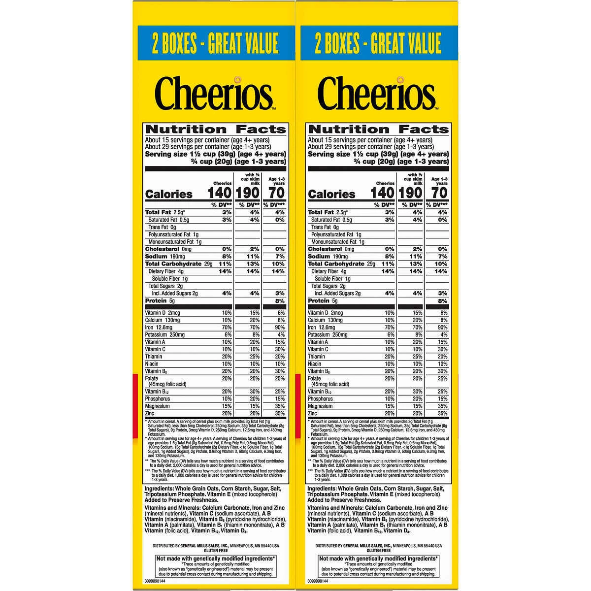 Food Label For Cheerios