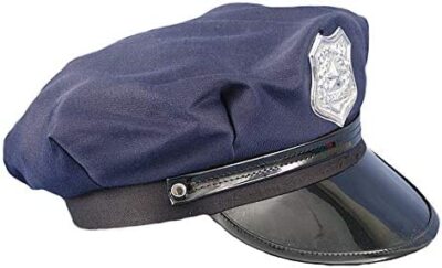 Police Officer Hat Navy Adult Size 8 Point Security Halloween Accessory ...