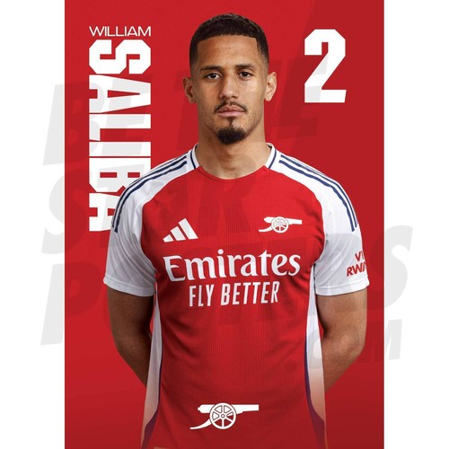 Arsenal FC Saliba 24/25 Headshot Poster OFFICIALLY LICENSED - FREE UK P ...