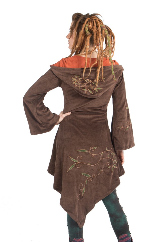 Velvet Faery Goddess Jacket, Boho Goa Psy Trance Coat Plus Size Pagan ...