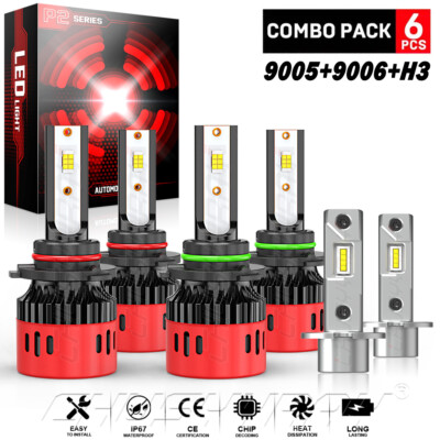 For Lexus SC300 SC400 1994-2000 6X LED Headlight Bulb High Low Beam ...