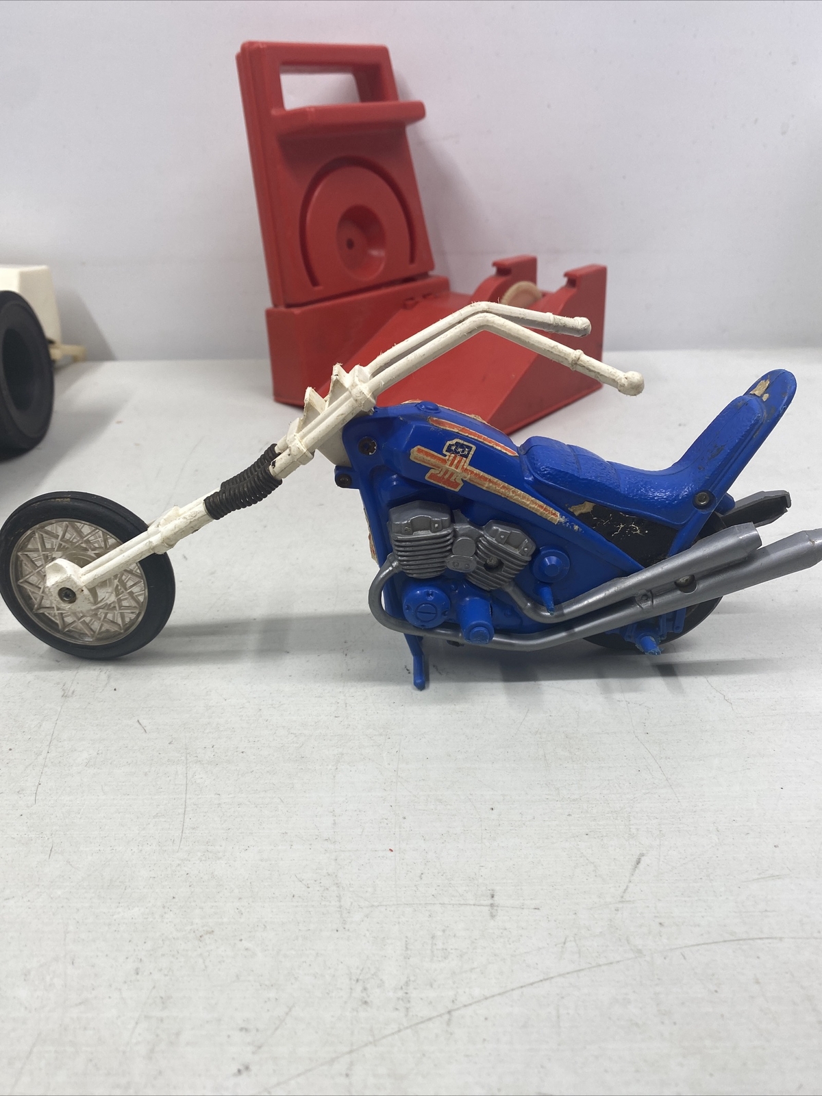 Evel Evil Knievel Chopper Dragster 2 Figures and Gyro Launcher Ideal ...