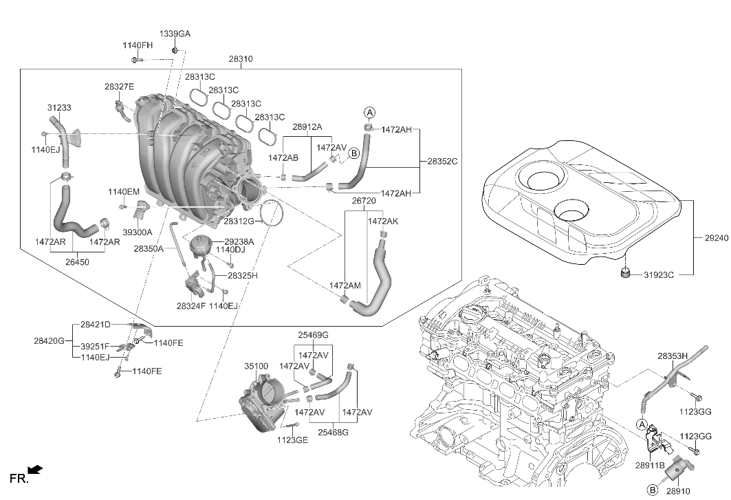 Intake Manifold HYUNDAI ,KIA OEM 28310-2GGA0 SEE DESCRIPTION | eBay