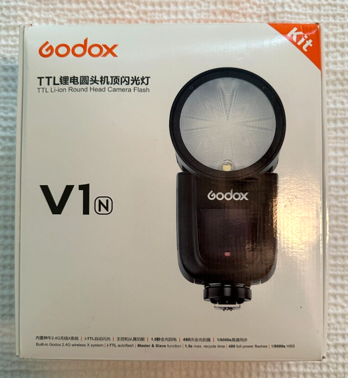 US Godox V1 Flash Speedlight V1-N TTL HSS Round Head Camera Speedlite ...