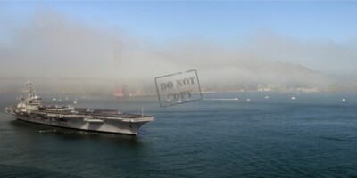 US NAVY aircraft Carrier USS Carl Vinson (CVN 70) Golden Gate Bridge ...