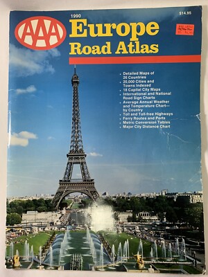 AAA EUROPE ROAD ATLAS 1990 | eBay
