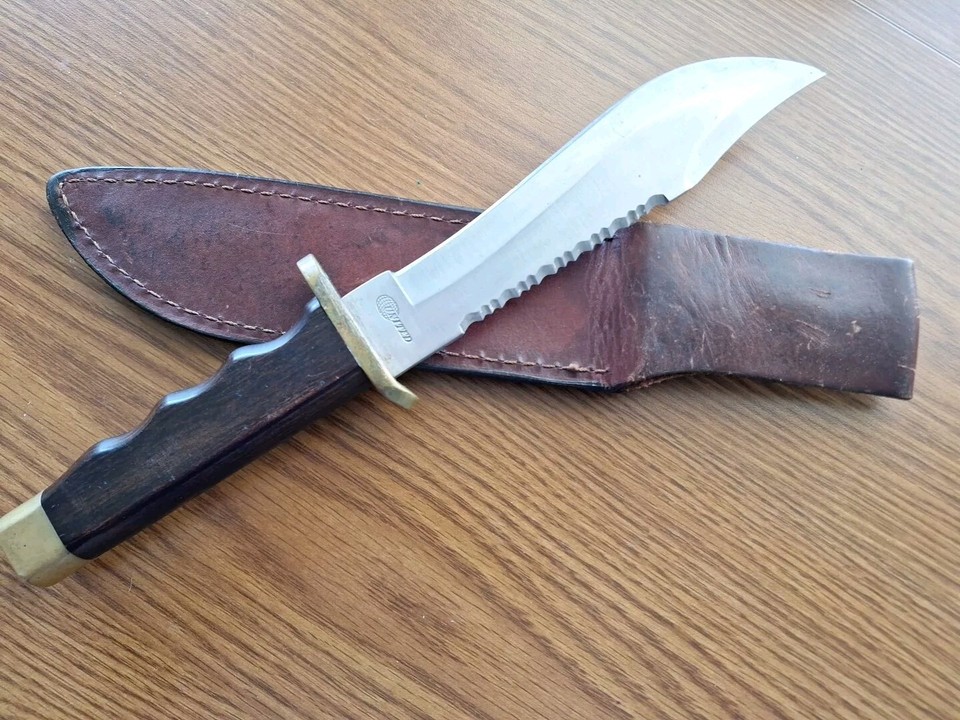 Vintage UNITED KNIFE UC384 Fixed Blade Knife With Leather Sheath ...