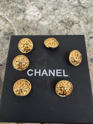 CHANEL Vintage Coco Buttons Set of 6 Gold Plated. Authentic. Women ...