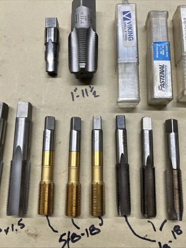 Lot of 16 Machinist's Taps Various Sizes New And used in very good ...