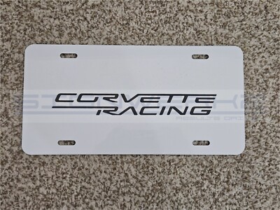 Corvette Racing Black Vanity Plate metal novelty white plate | eBay