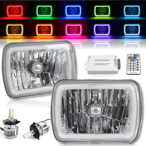 7x6" RGB COB Color Change White Red Blue Green Halo Angel Eye 6k LED ...