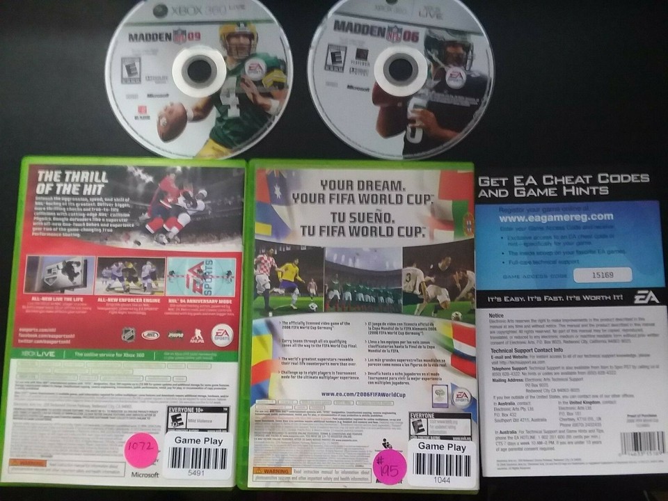 Xbox 360 Sports Bundle:NHL 14, FIFA 2006, Madden NFL 06 & NFL 09 | eBay