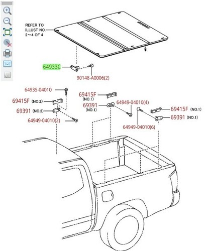 16-23 TACOMA TONNEAU COVER REINFORCEMENT PIN 64933-04010 GENUINE OEM | eBay