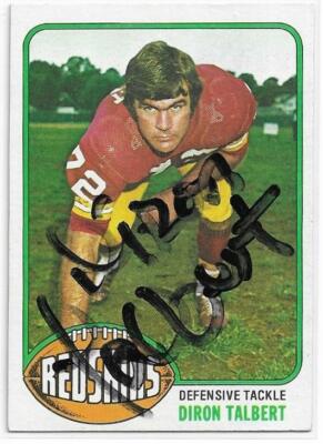 DIRON TALBERT Autographed Signed 1976 Topps football card Washington ...