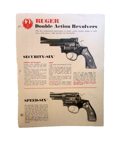 RUGER DOUBLE ACTION REVOLVERS Price LIST 1 page illustrated (N -1) | eBay