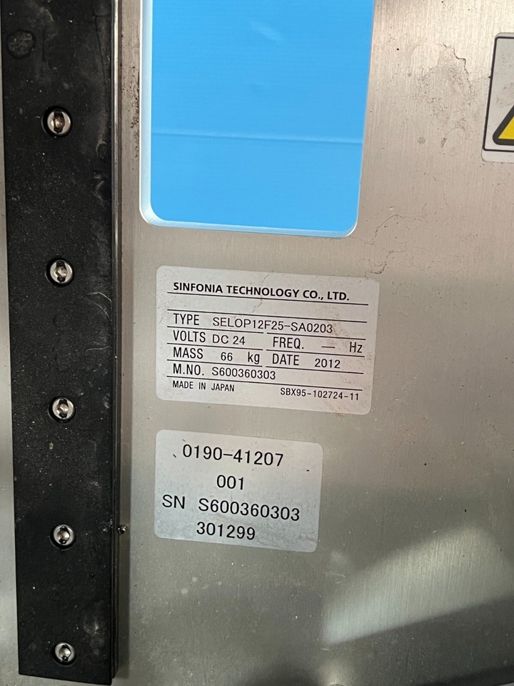 2 PC SINFONIA LOAD PORT SELOP12F25-S7A0203/AMAT Applied Materials 0190 ...