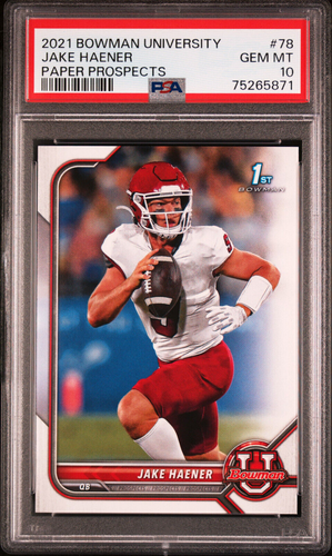 2021 Bowman University Jake Haener RC #78, Fresno State, NO Saints, PSA ...